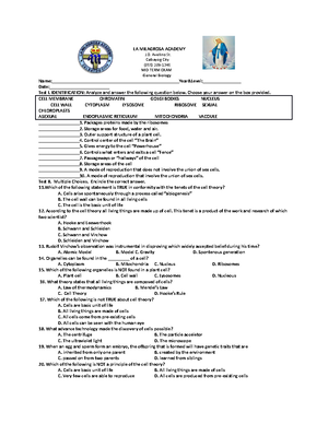 Table of specification tos 1 summative test in science 10 - TABLE OF ...