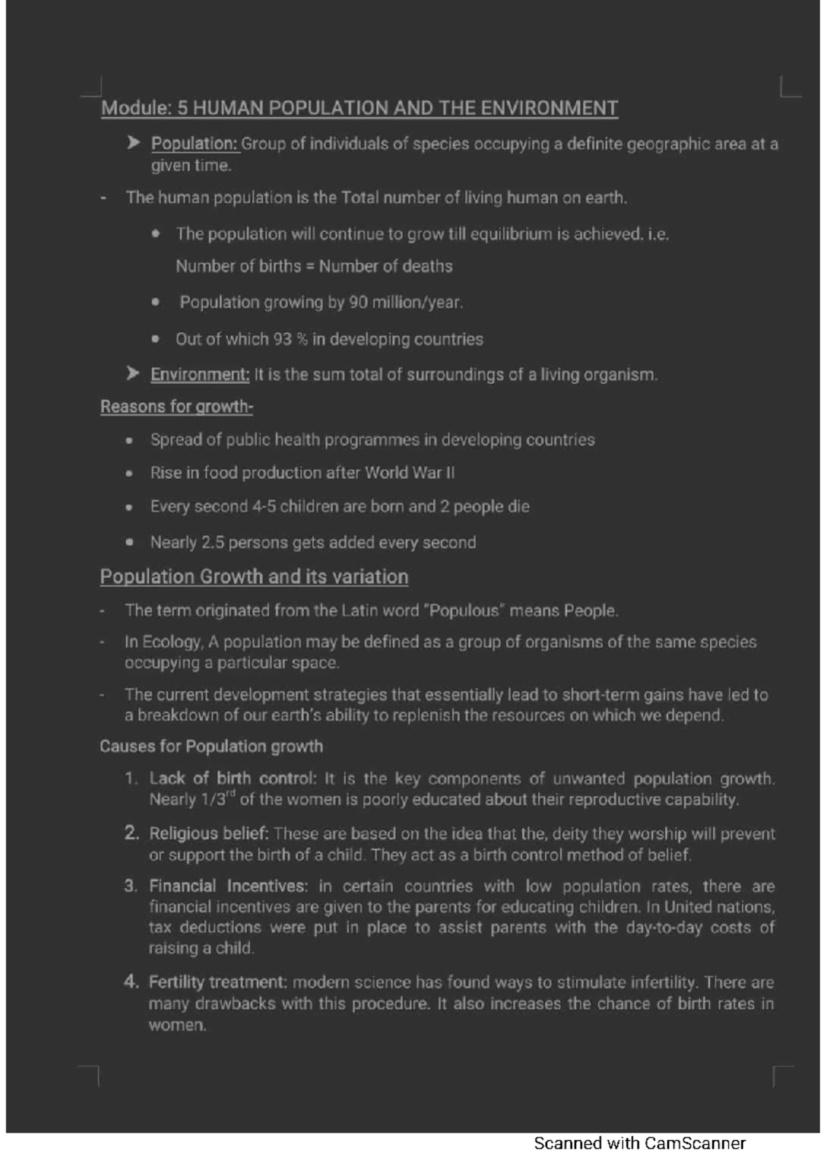 EVS Module 5 - Bcom Finance Evs Semester 1 - bcom finance - Studocu