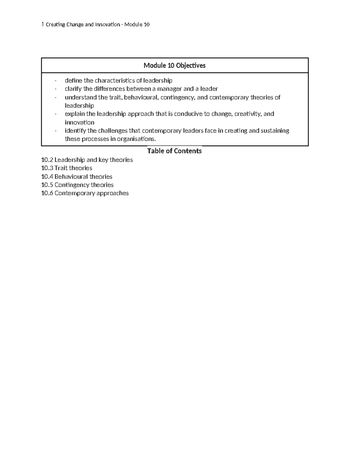 10 - Lecture 10 Notes - Module 10 Objectives define the characteristics ...
