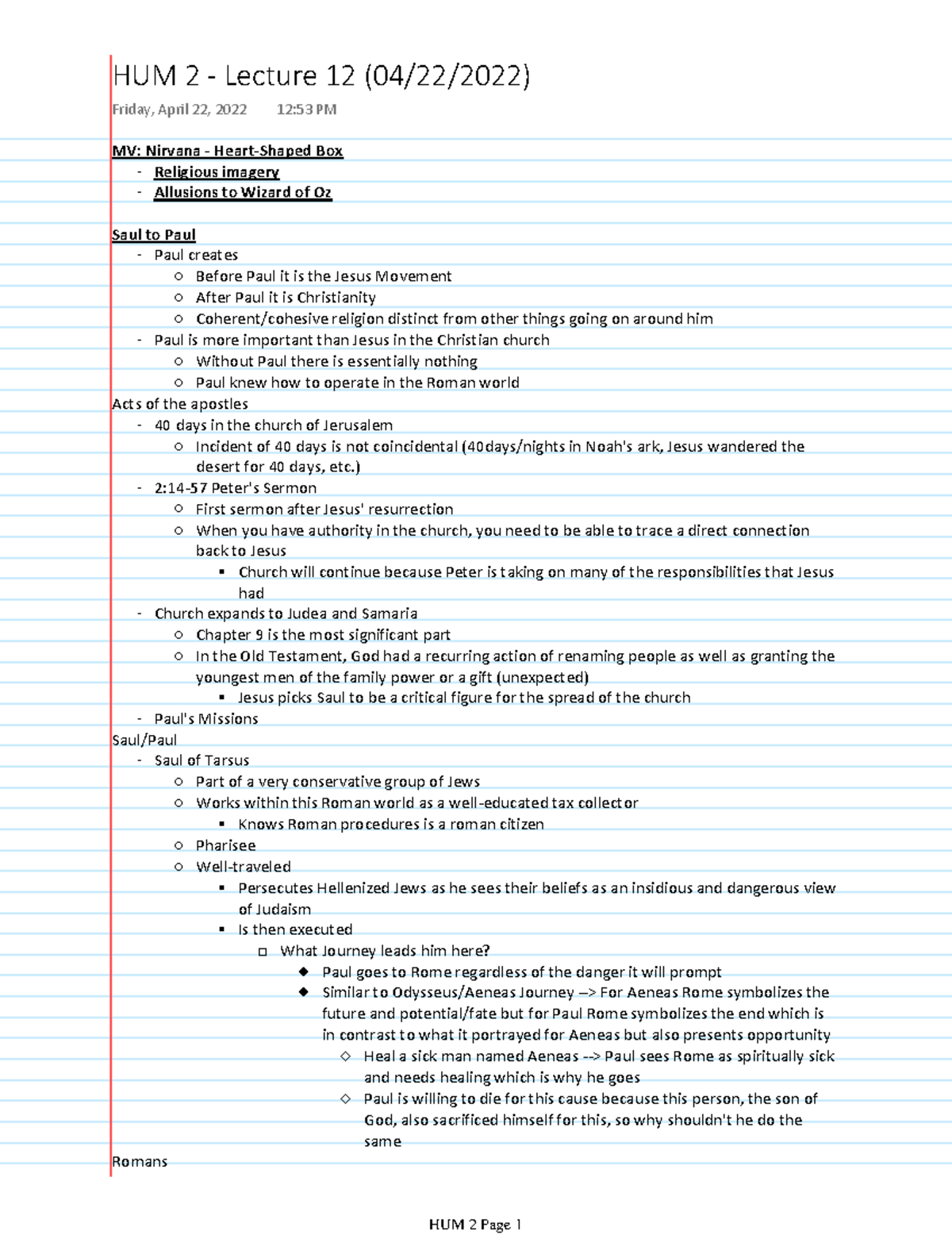 HUM 2 - Lecture 12 (04222022) - MV: Nirvana - Heart-Shaped Box ...