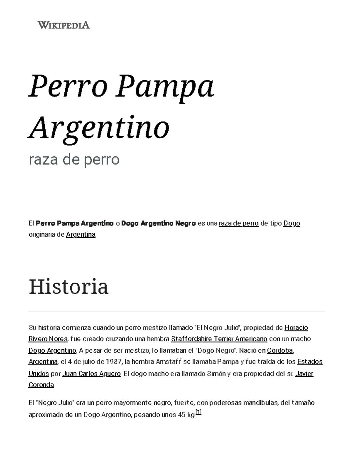 Perro Pampa Argentino - Wikipedia, la enciclopedia libre - Perro Pampa ...