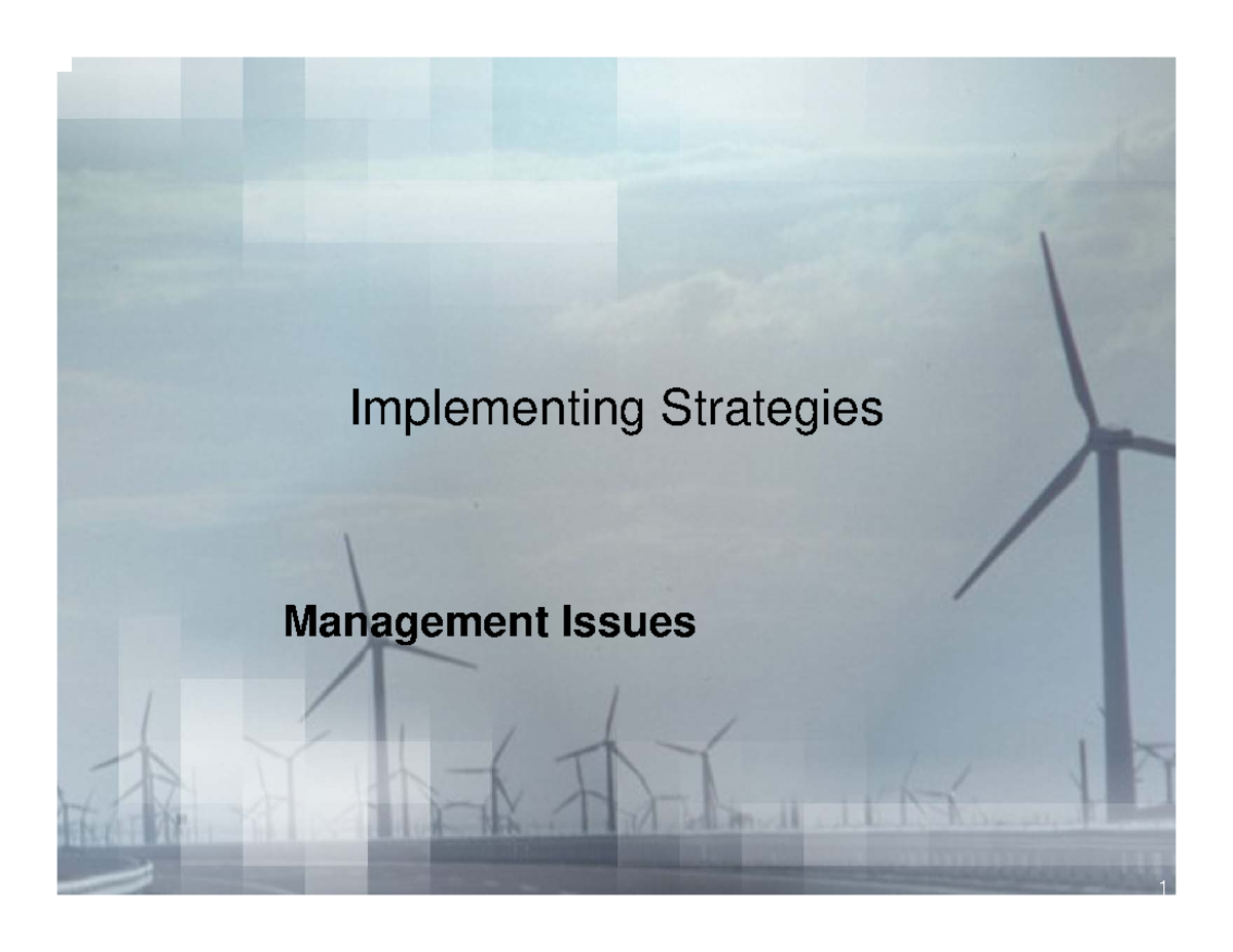 Pdfslide - working on SM - Implementing Strategies Management Issues ...