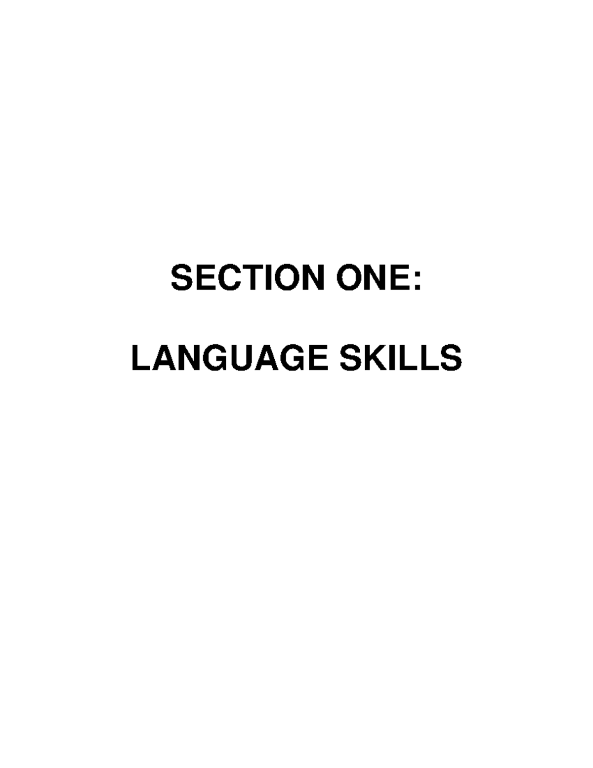Section 1 Unit1 Language - SECTION ONE: LANGUAGE SKILLS UNIT 1 VERB ...