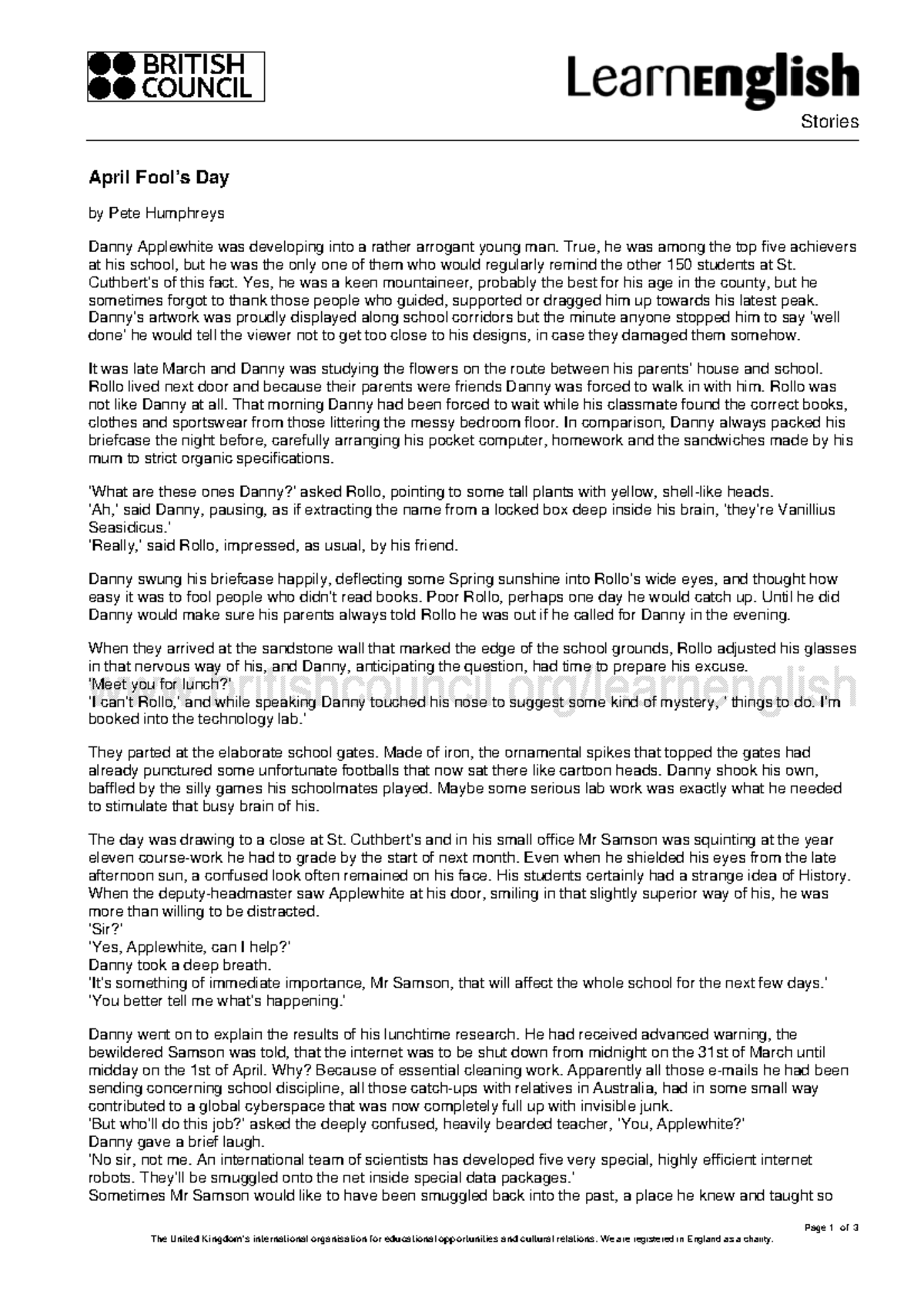 April Fools Day - Stories Page 1 of 3 The United Kingdom’s ...