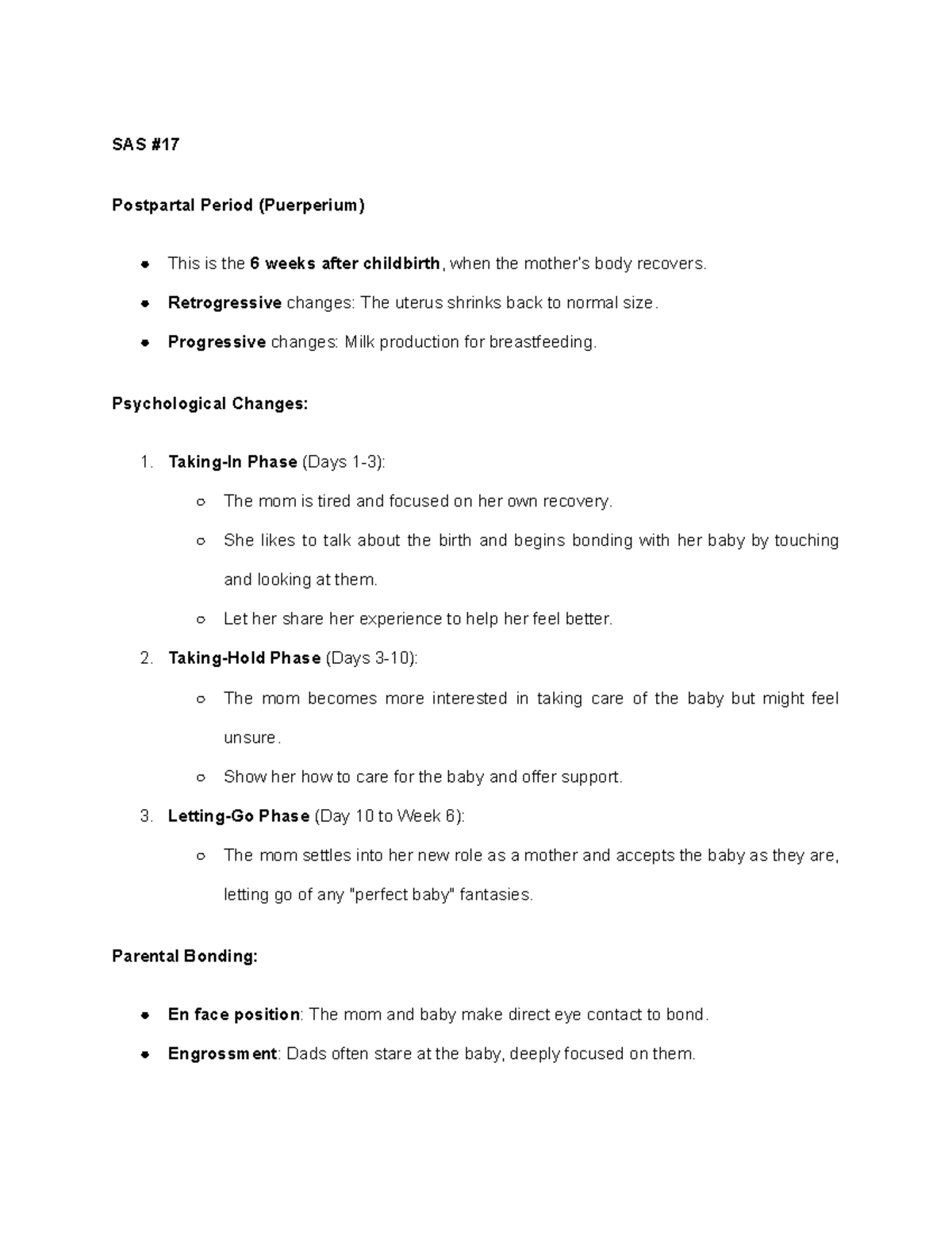 MCN P3 - mcn reviewer - SAS Postpartal Period (Puerperium) This is the ...