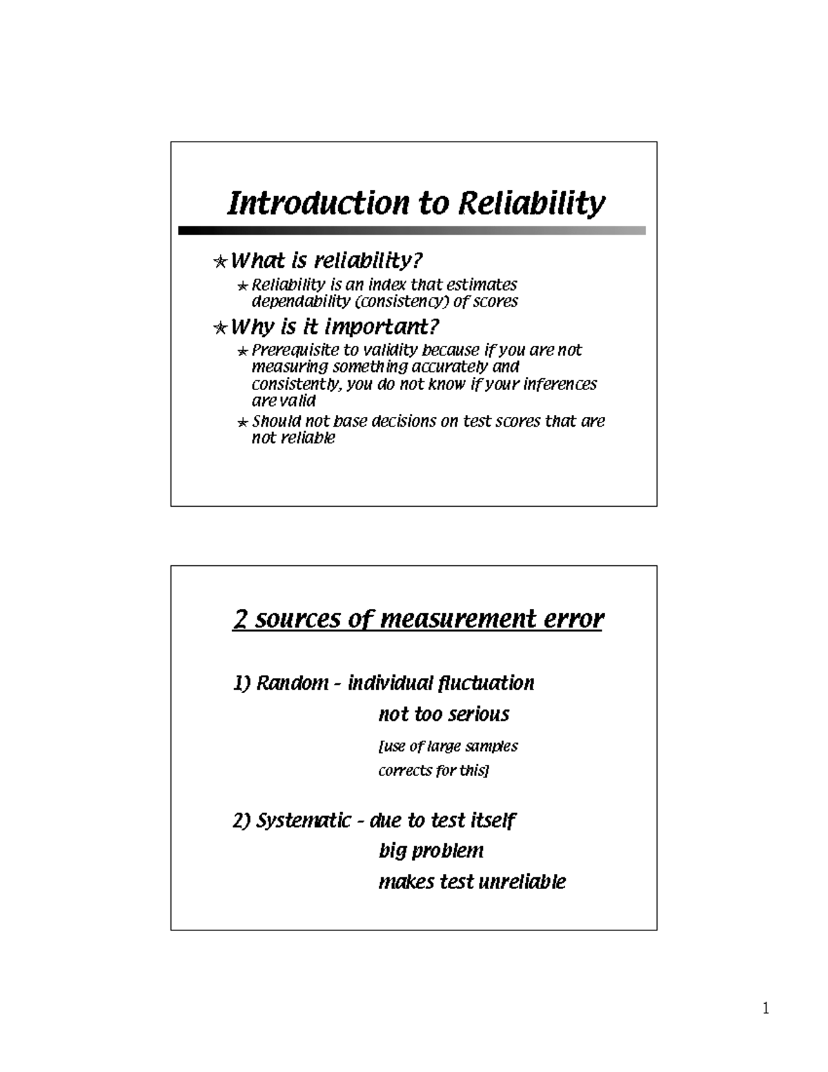 Reliabilty - reliability - Introduction to Reliability What is reliability? Reliability is an ...