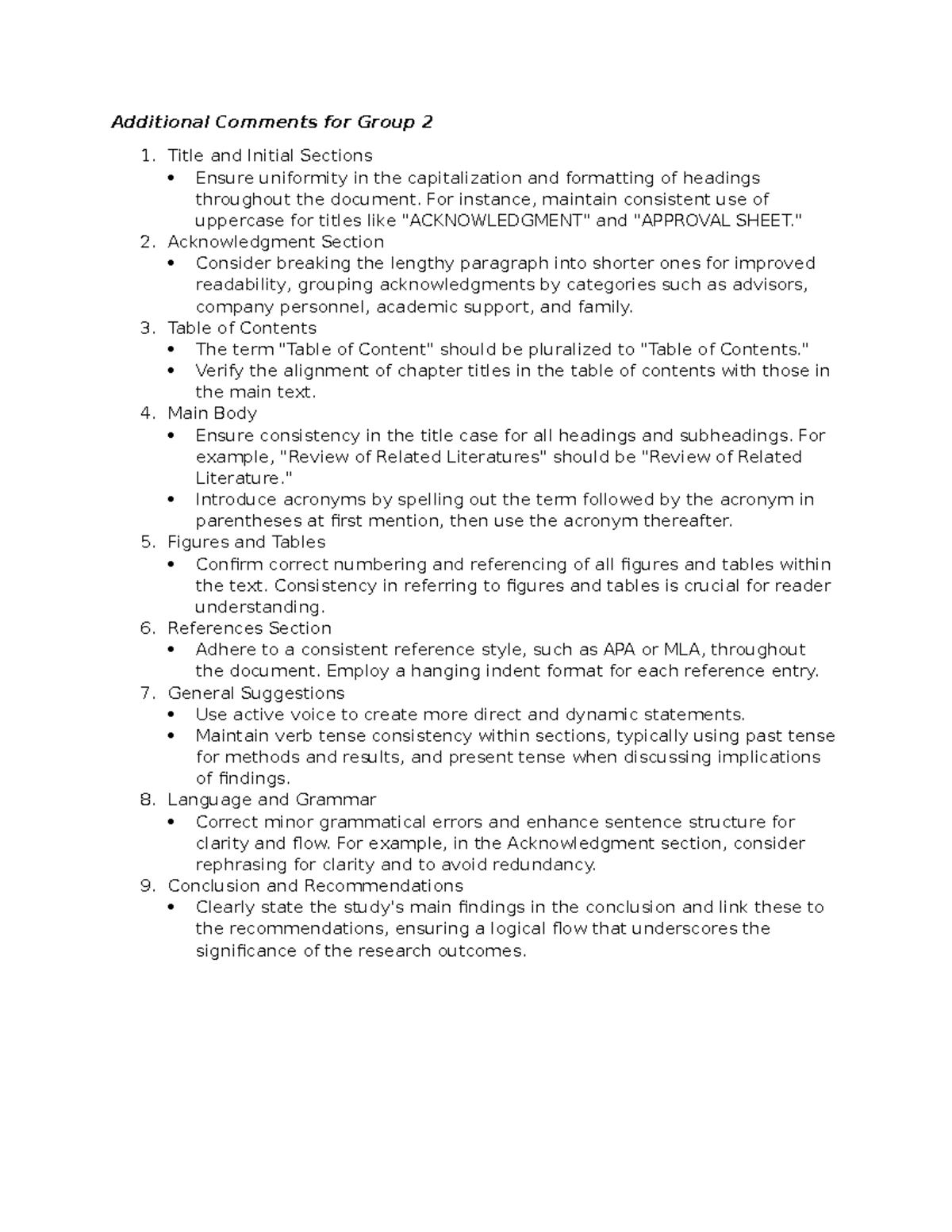 Additional Comments for Thesis Finalization - Additional Comments for ...