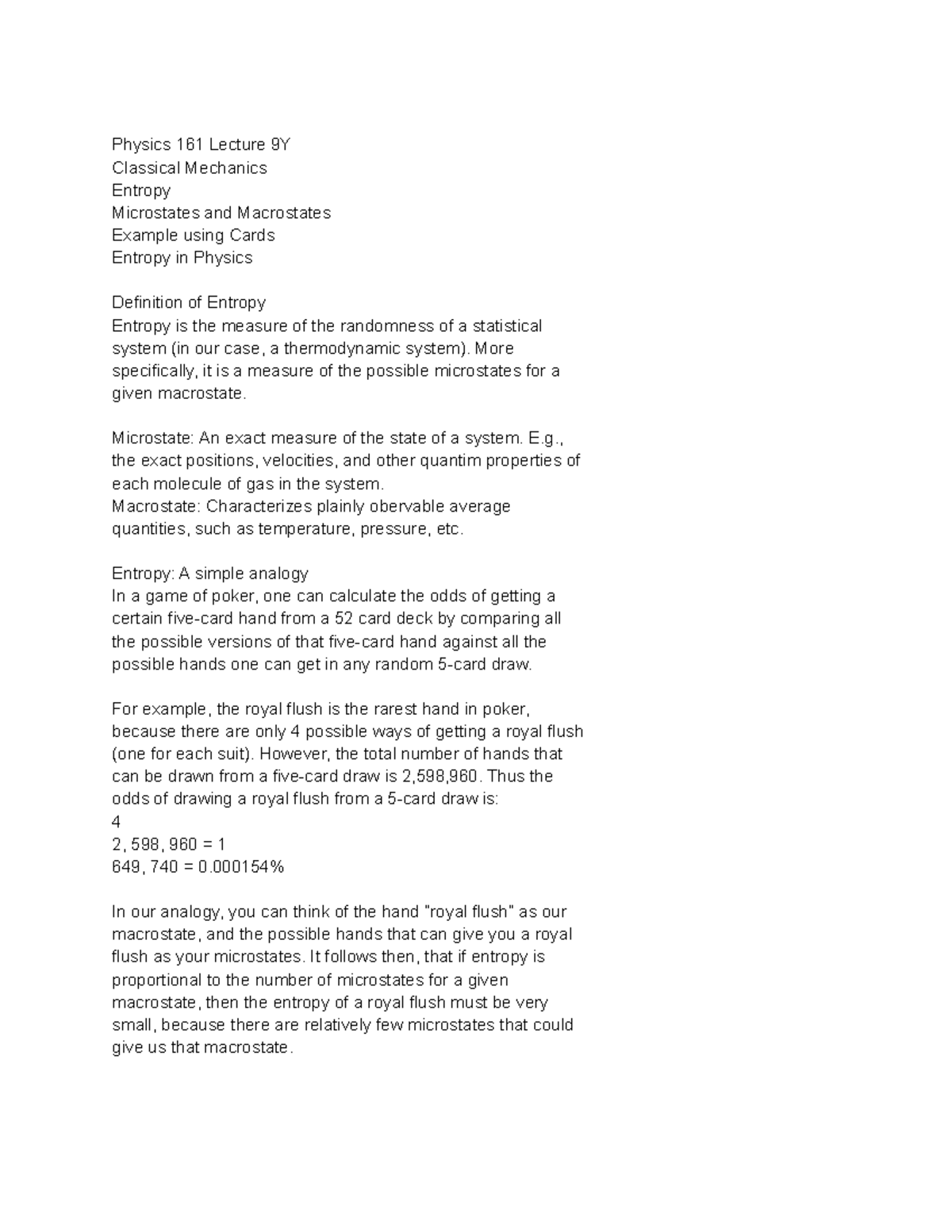 Physics 161 Lecture 9Y - More specifically, it is a measure of the ...