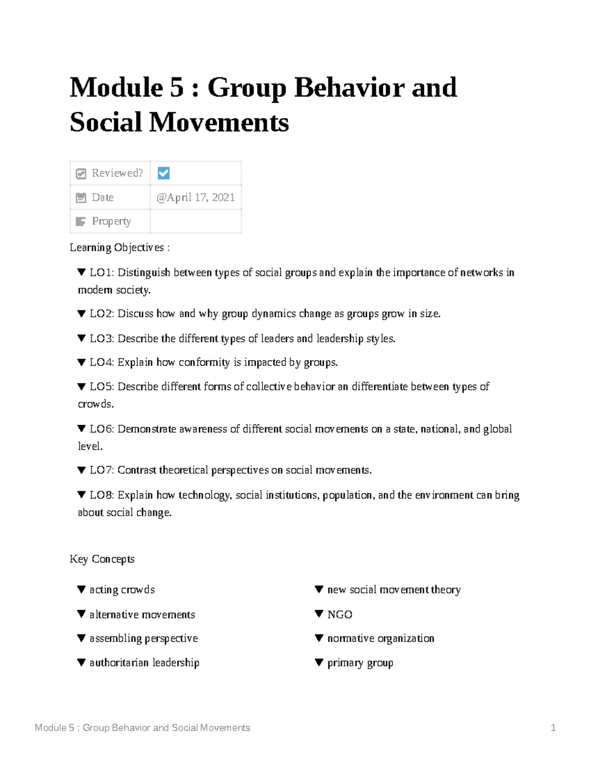Module 5 Group Behavior and Social Movements - Module 5 : Group ...