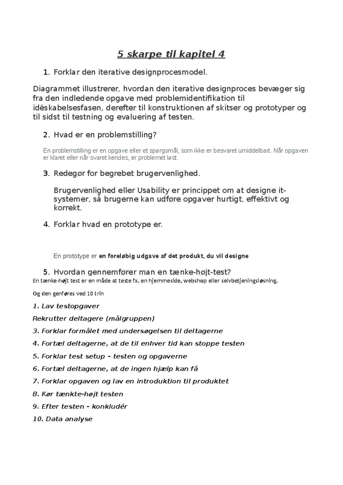 5 skarpe til kapitel 4 - 5 skarpe til kapitel 4 1. Forklar den ...