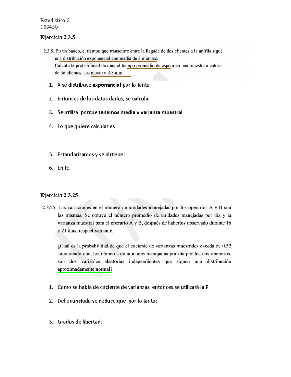 Explicación ejercicios extras 189450 - 189450 Ejercicio 2. X se ...
