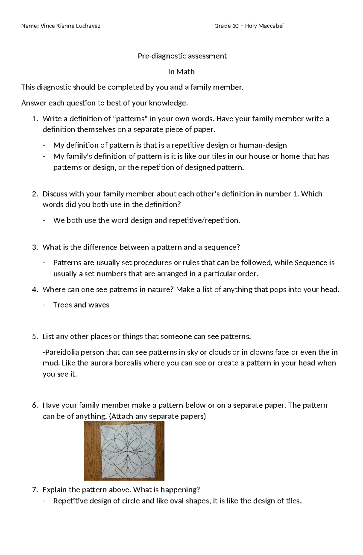 479555328 Assignment in Math - Name: Vince Rianne Luchavez Grade 10 ...