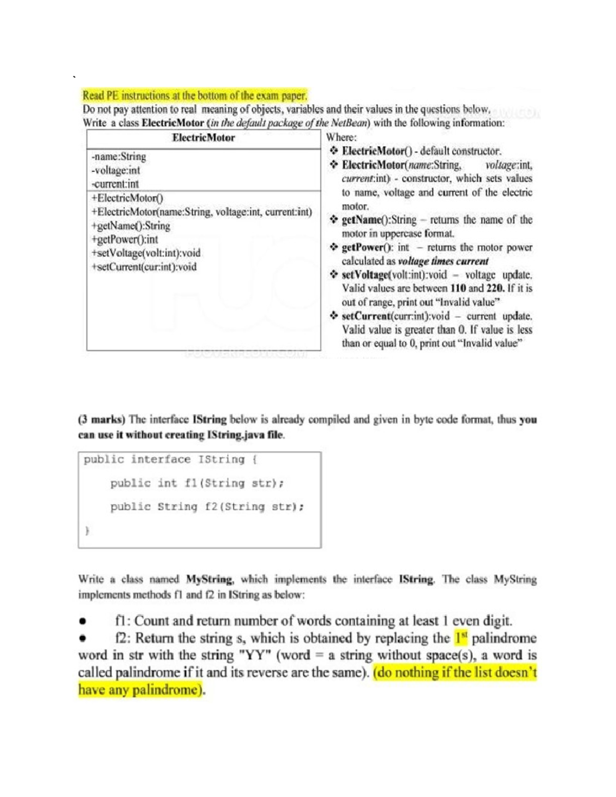 PRO192 PE Examination - Read PE instructions at the bottom of the exam paper. Do not pay ...