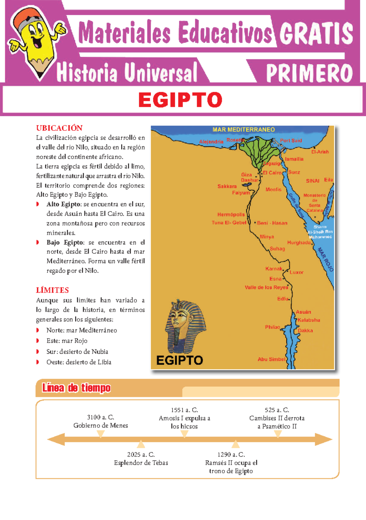 Evolución Histórica de Egipto para Primer Grado de Segundaria ...