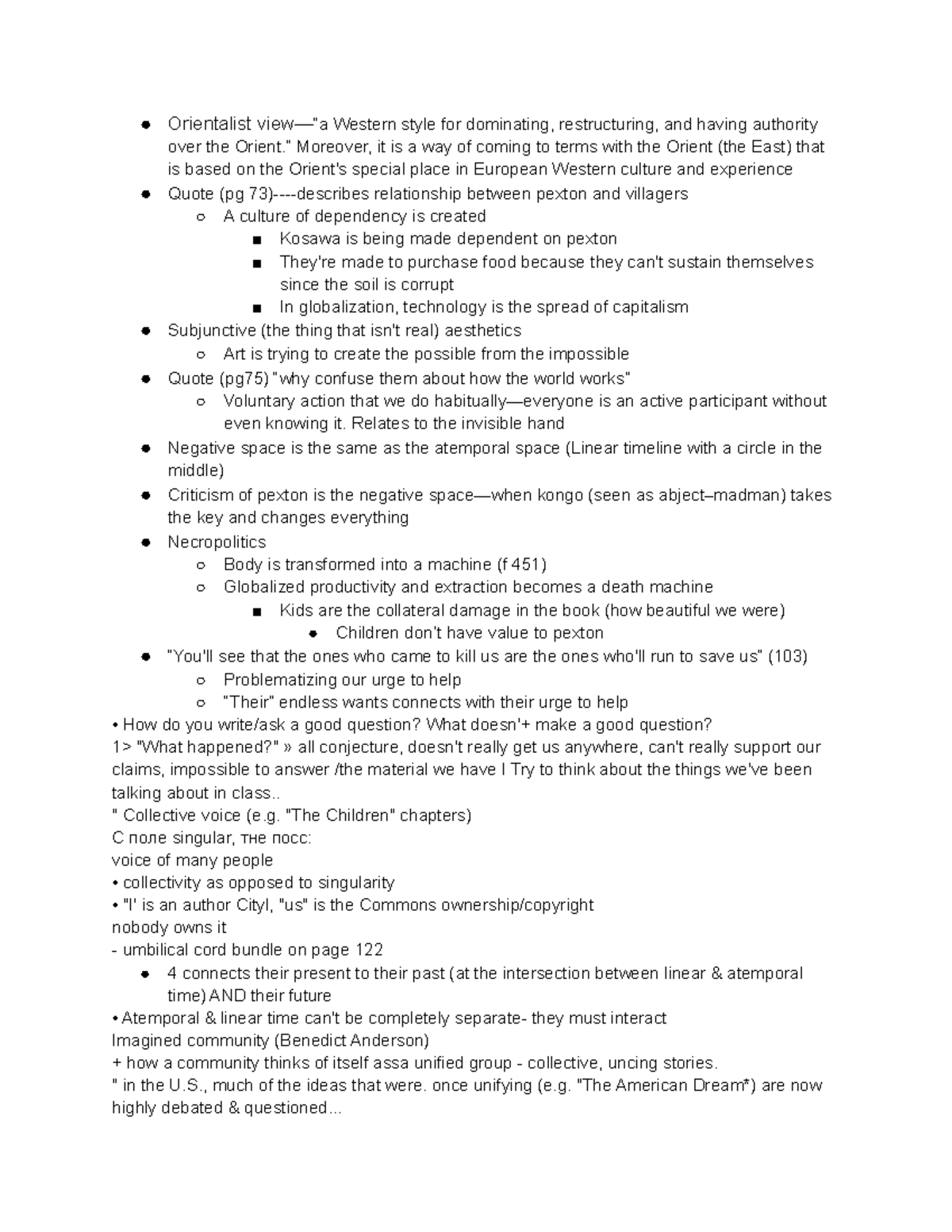 World lit class notes - Orientalist view—“a Western style for ...