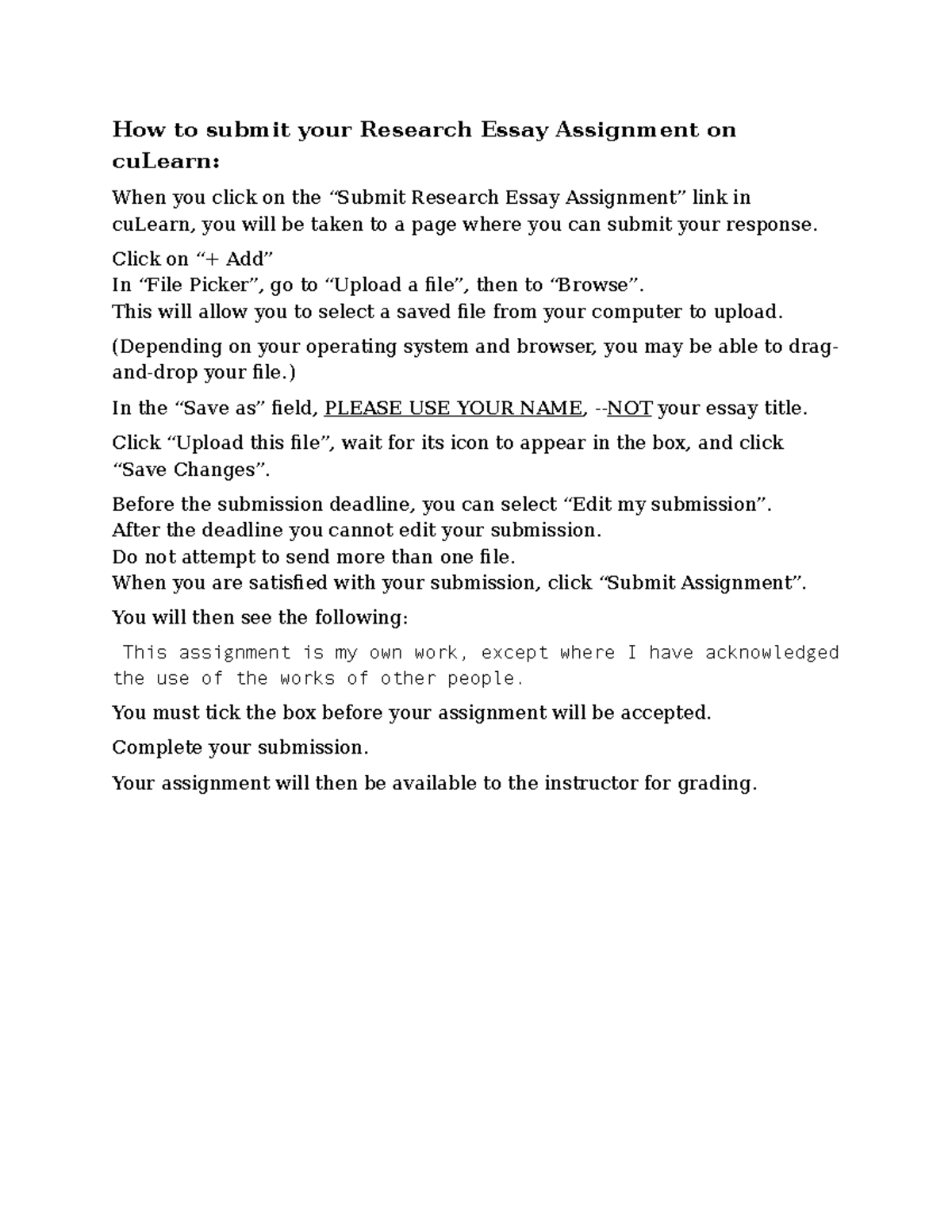 How to submit research essay - How to submit your Research Essay ...