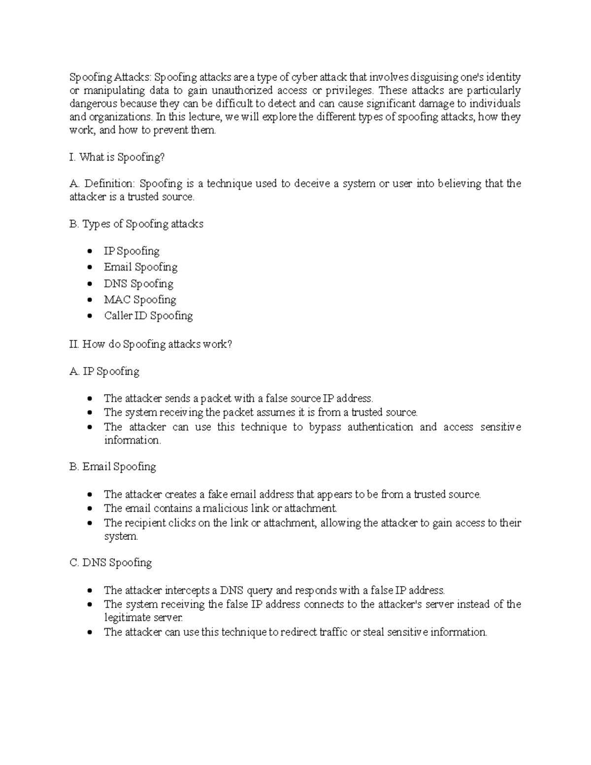 Spoofing Attacks - kishore - Spoofing Attacks: Spoofing attacks are a ...