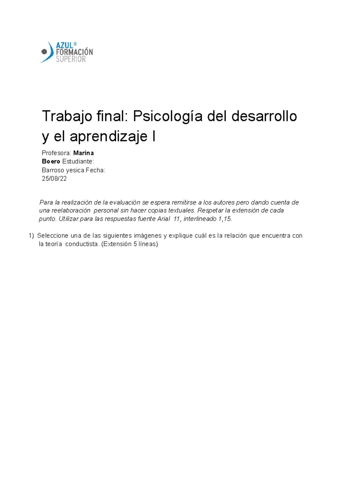 Trabajo%20Final%20psico - Trabajo final: Psicología del desarrollo y el aprendizaje I - Studocu