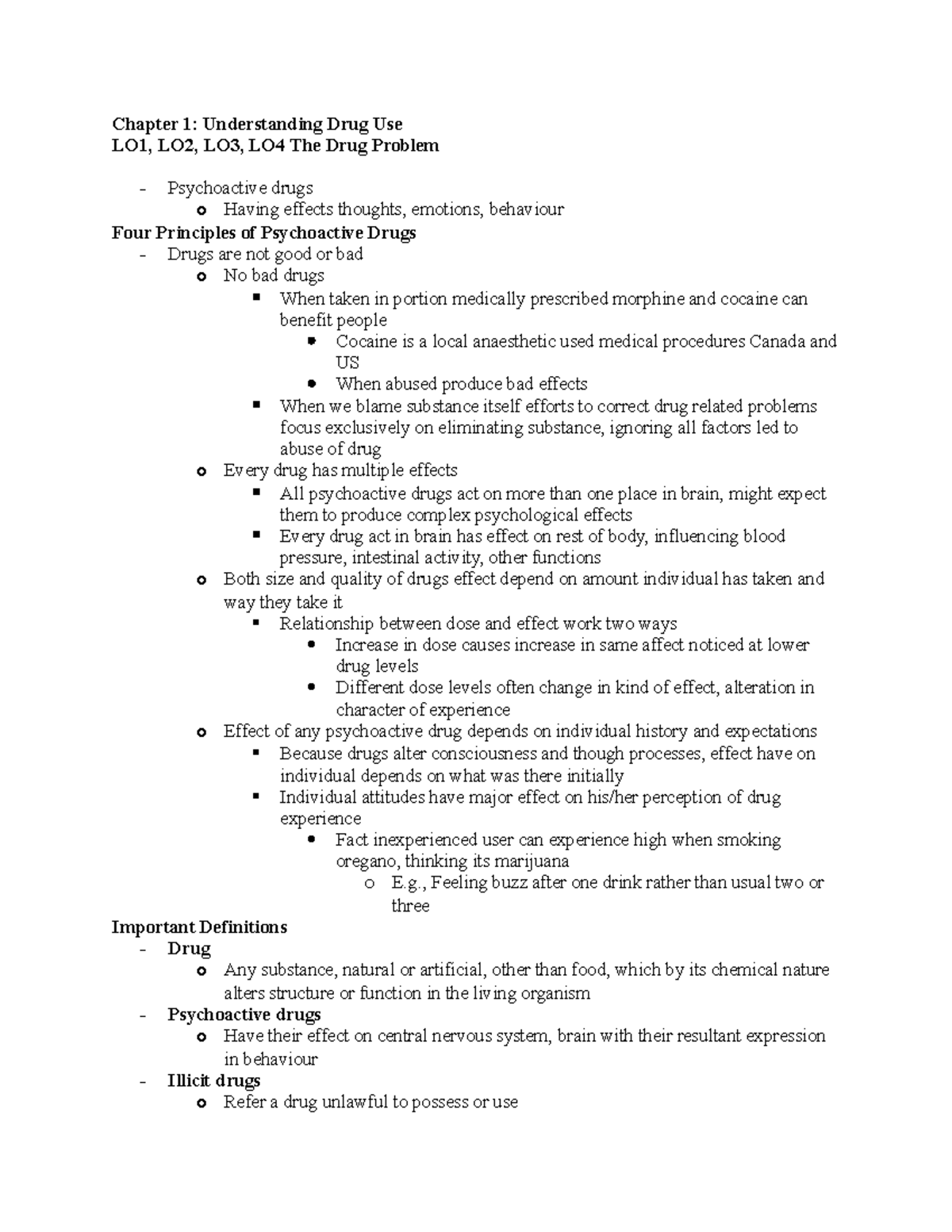 Drugs and behaviour textbook notes - Chapter 1: Understanding Drug Use ...