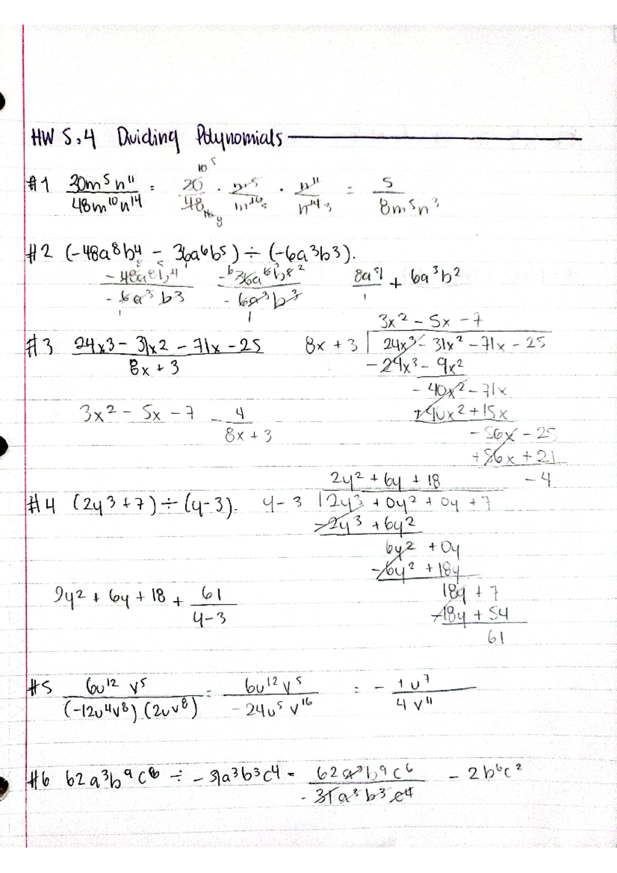 HW 5.4 Diving Polynomials and QUIZ - MAT1033 - Studocu