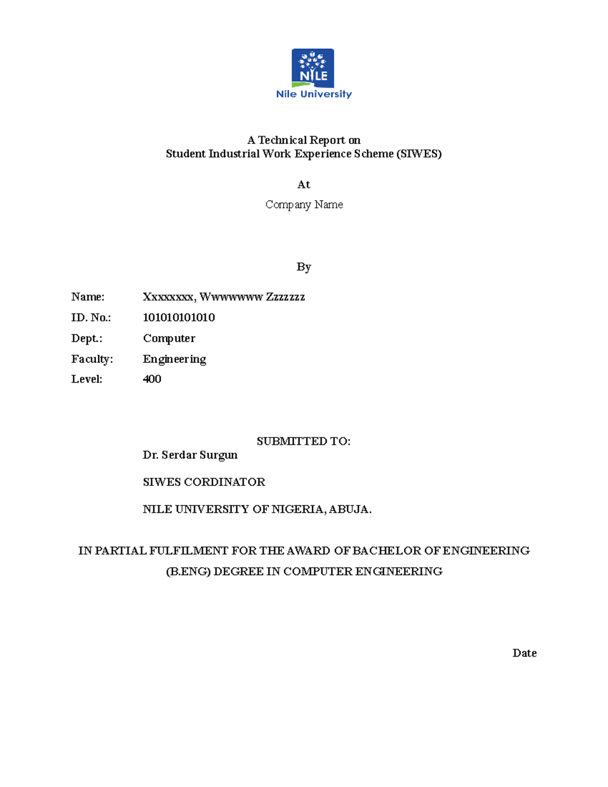 Best format for writing a good Students Industrial training (SIWES ...