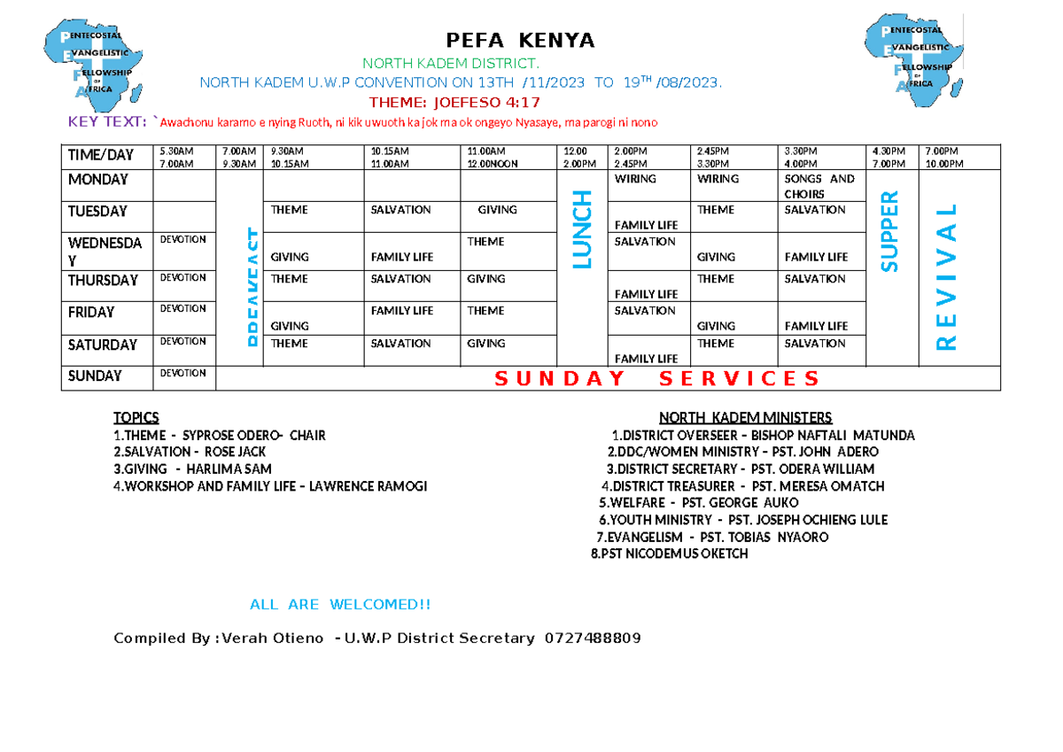 PEFA Kenya - noted as schribed - PEFA KENYA NORTH KADEM DISTRICT. NORTH ...
