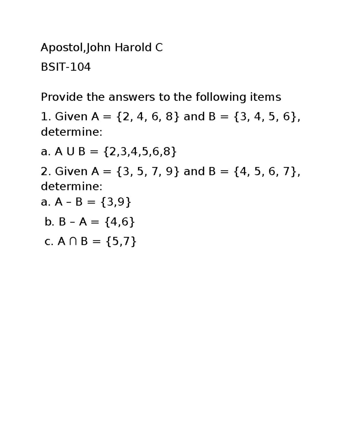 Q3 - DISCRETE MATH QUIZ MIDTERM - Bachelor of Science in Information ...