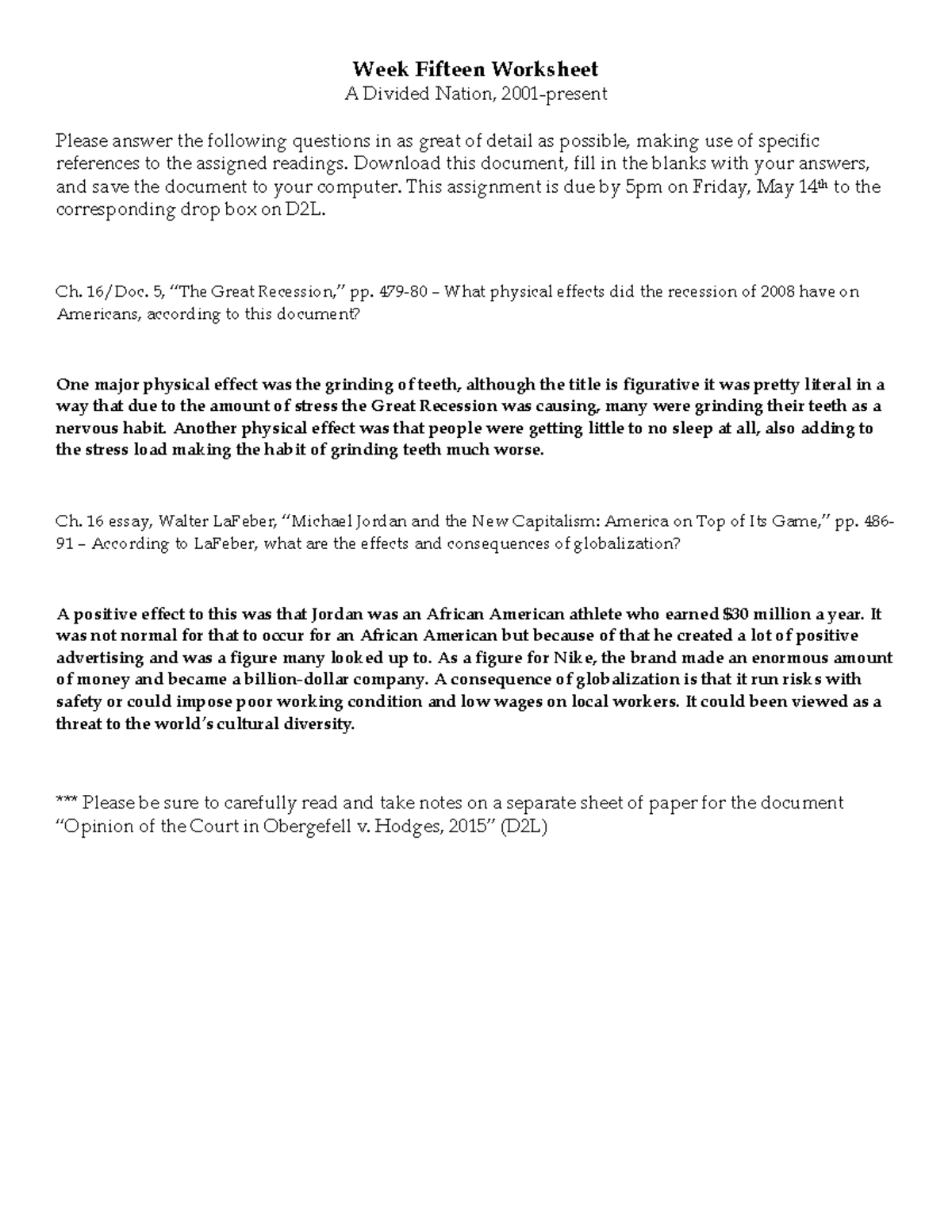 Week Fifteen Worksheet - Download this document, fill in the blanks ...