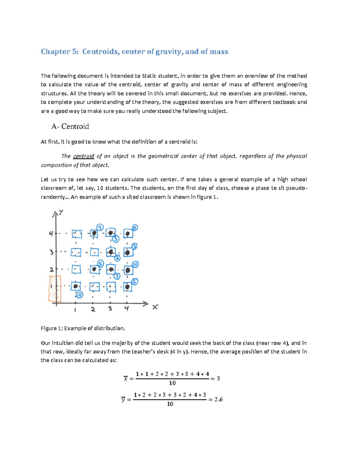 Chapter 5 centroid - Chapter 5: Centroids, center of gravity, and of mass The following document ...