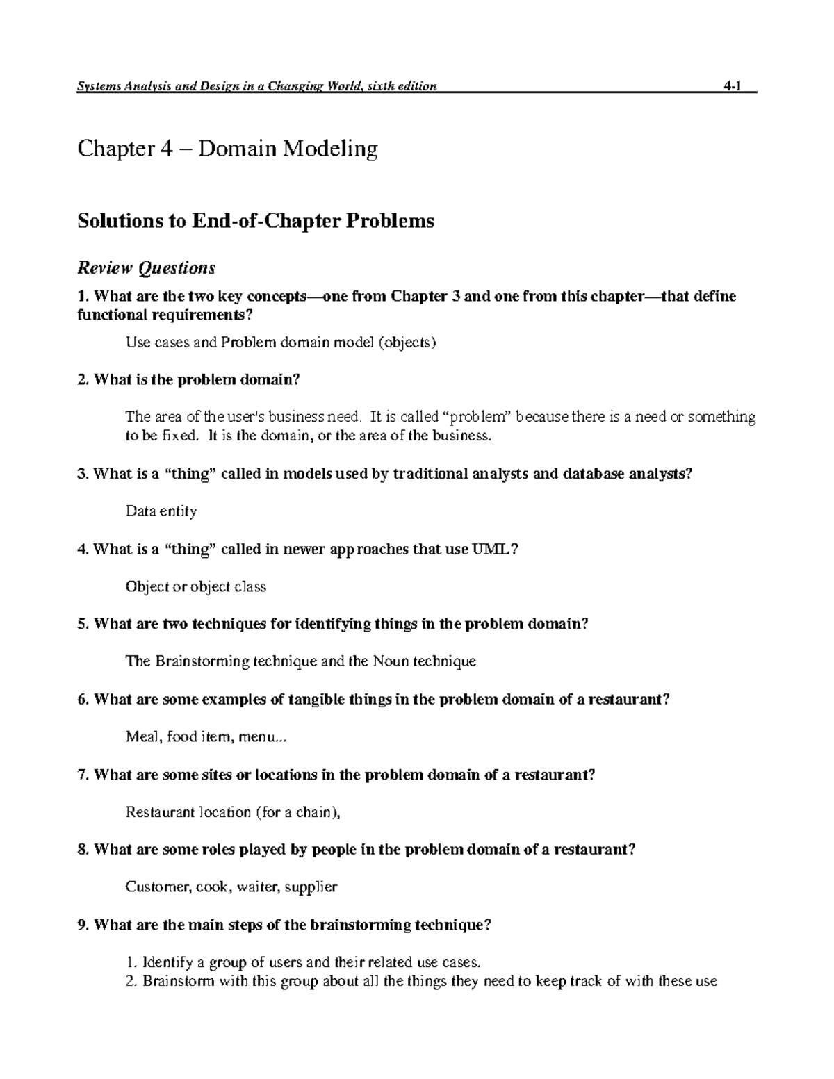 Solutions-Chap04 - System analysis - Chapter 4 – Domain Modeling ...