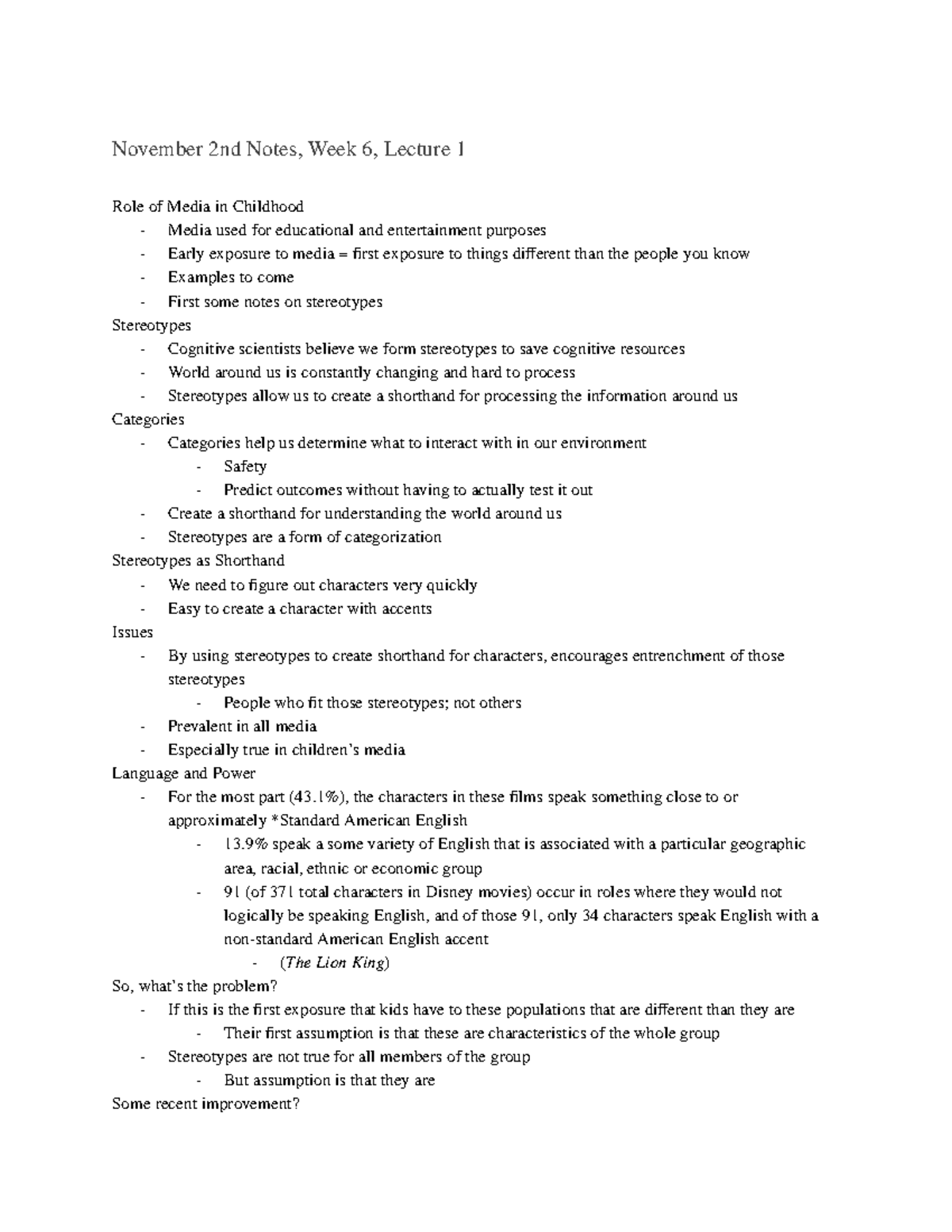 Week 6 notes - Dr. Melissa Baese-Berk, fall 2021 - November 2nd Notes ...