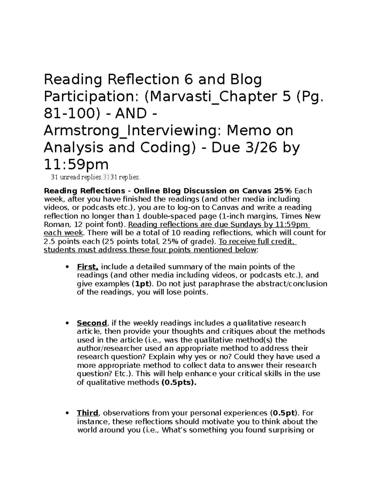 Reading Reflection 6 and Blog Participation - 81-100) - AND - Armstrong ...