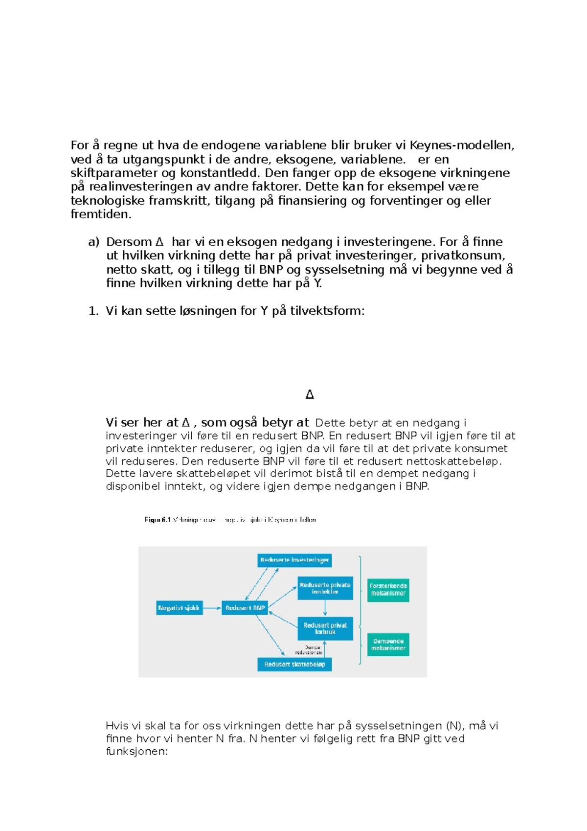 Makro arbeidskrav - For å regne ut hva de endogene variablene blir ...