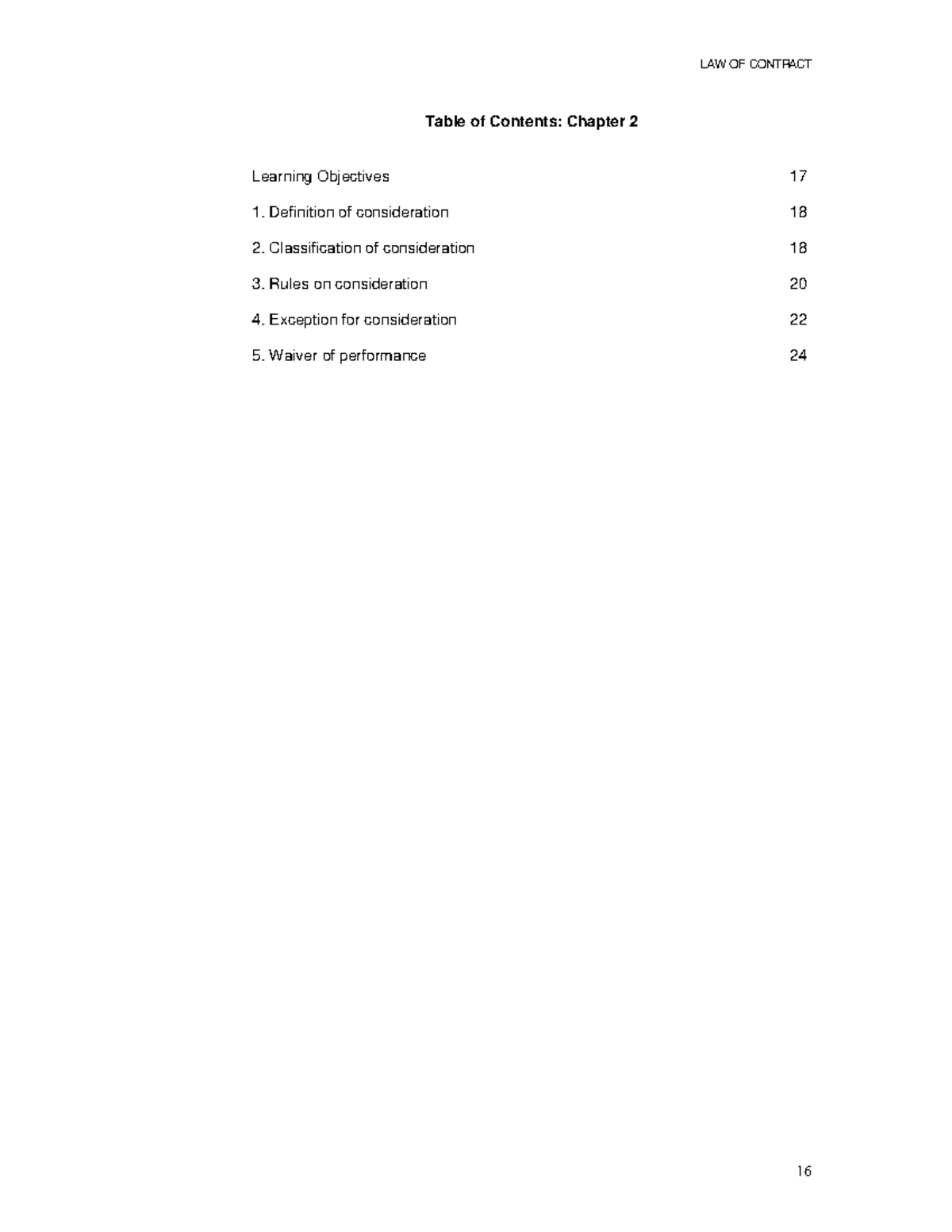 Ch 02 LAW 379 - contract law 436 - Table of Contents: Chapter Learning ...