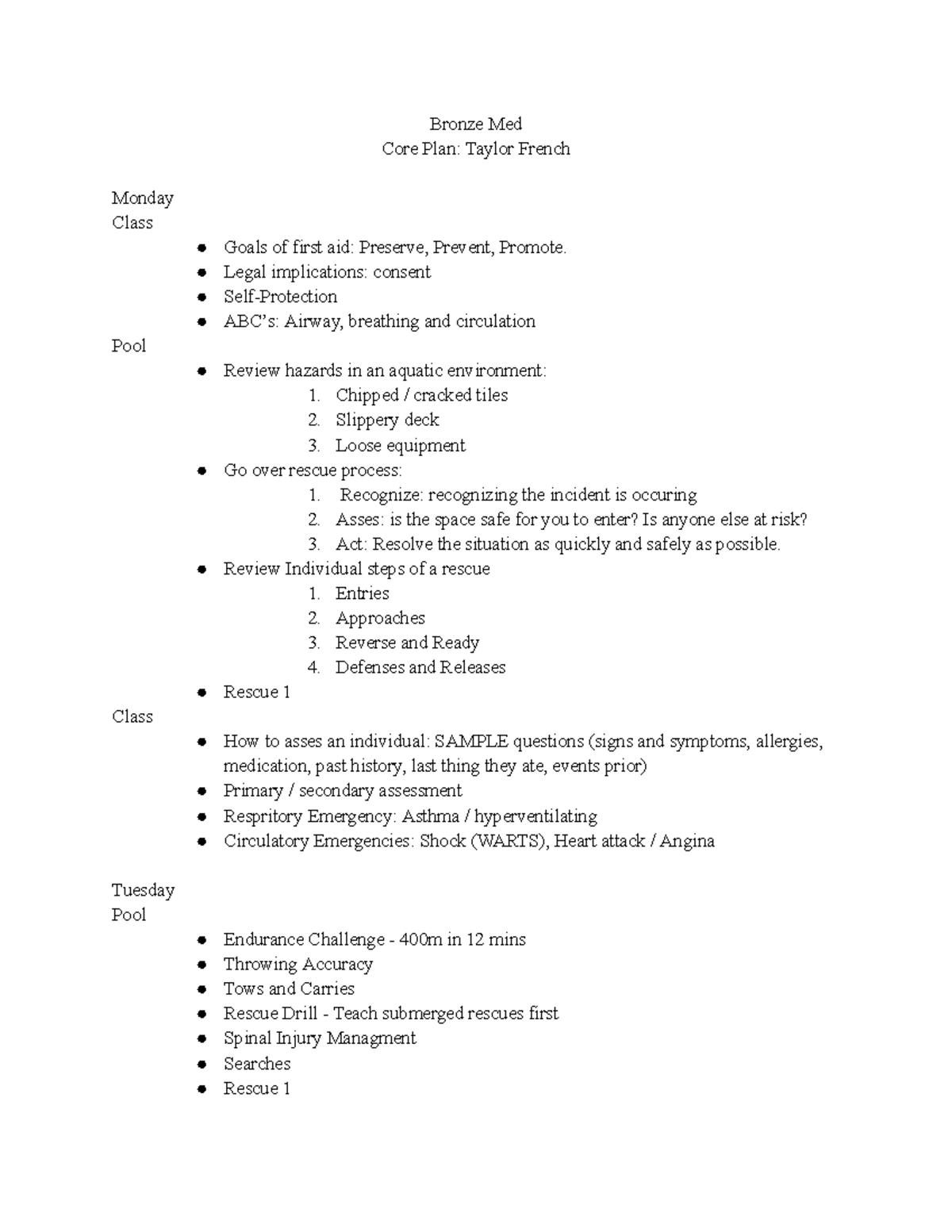 Bronze Med Core Plan - exrcftvhujiko - Bronze Med Core Plan: Taylor ...