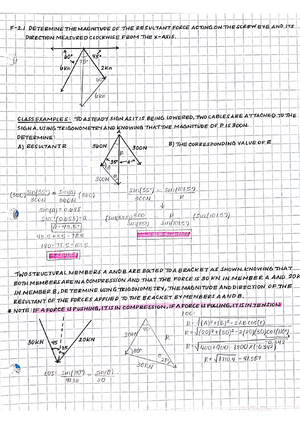 Statics Notes (CH2 Force Vectors) - EGR 140 - Studocu