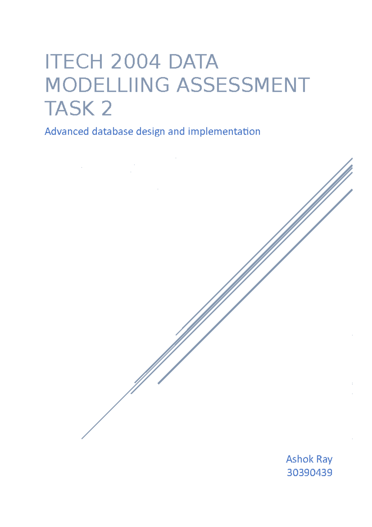 Itech 2004 Assignement 2 Final Assignment Itech 2004 Data Modelliing Assessment Task 2