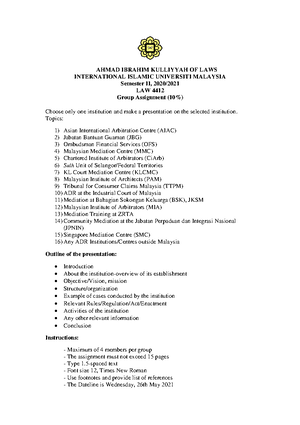 Mini-Trials Distinguished From Other Forms of ADR – Arbitration - 10/26 ...