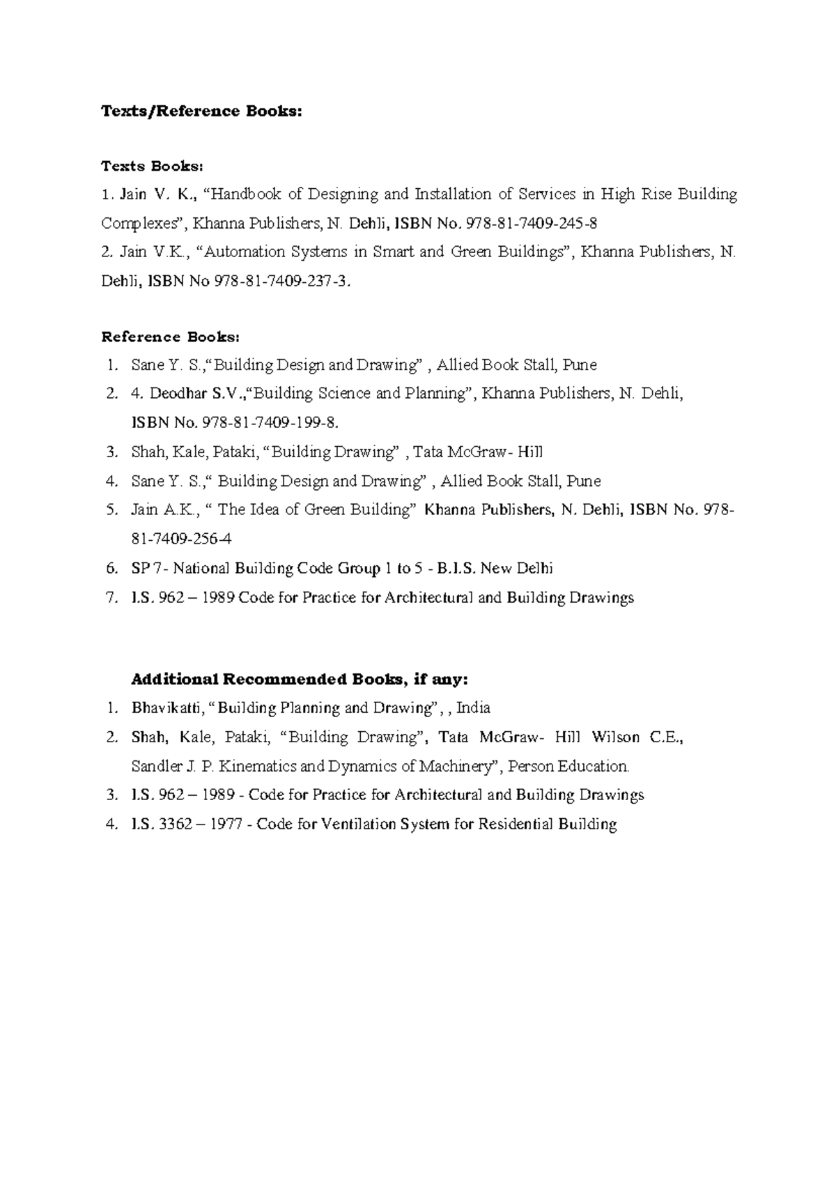 16 - List of Reference books - Texts/Reference Books: Texts Books: Jain ...