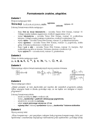 Zadania word - fsdfsfsf - Stoi na stacji l o k o m o t y w a , ciężka ...