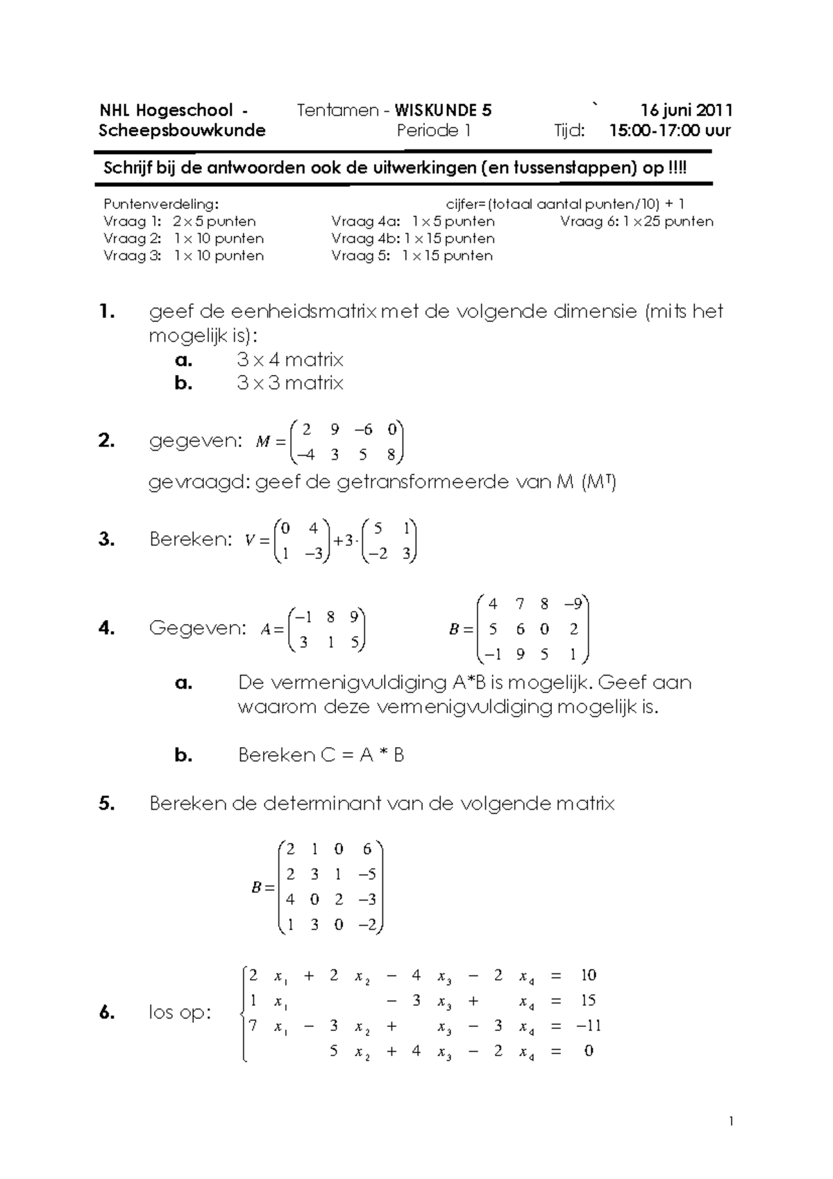 Proef/oefen tentamen 2014, vragen en antwoorden - 1 - Studeersnel