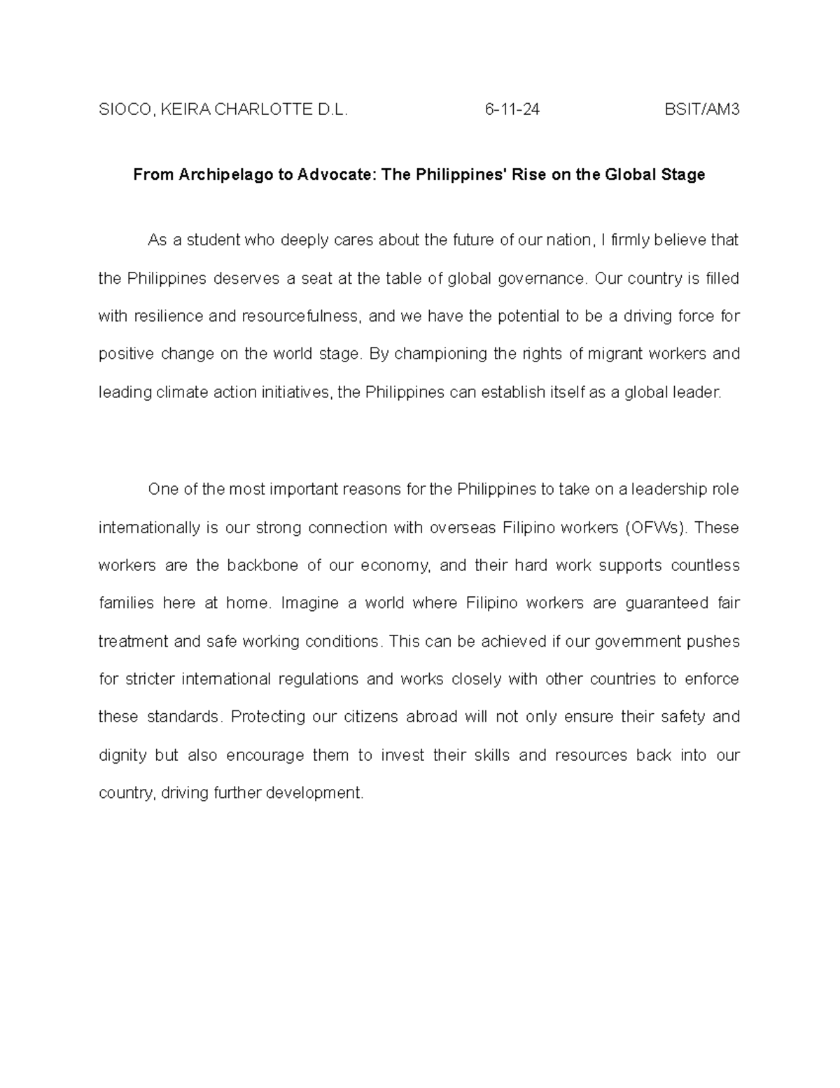 (GED105-AM3- Sioco) Asessment 4 M1 ( Final) - SIOCO, KEIRA CHARLOTTE D ...