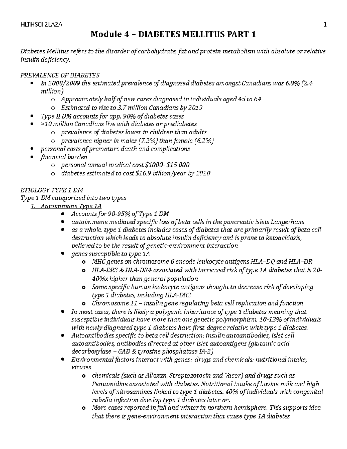 Module 4 – Diabetes Mellitus PART 1 - Module 4 – DIABETES MELLITUS PART ...