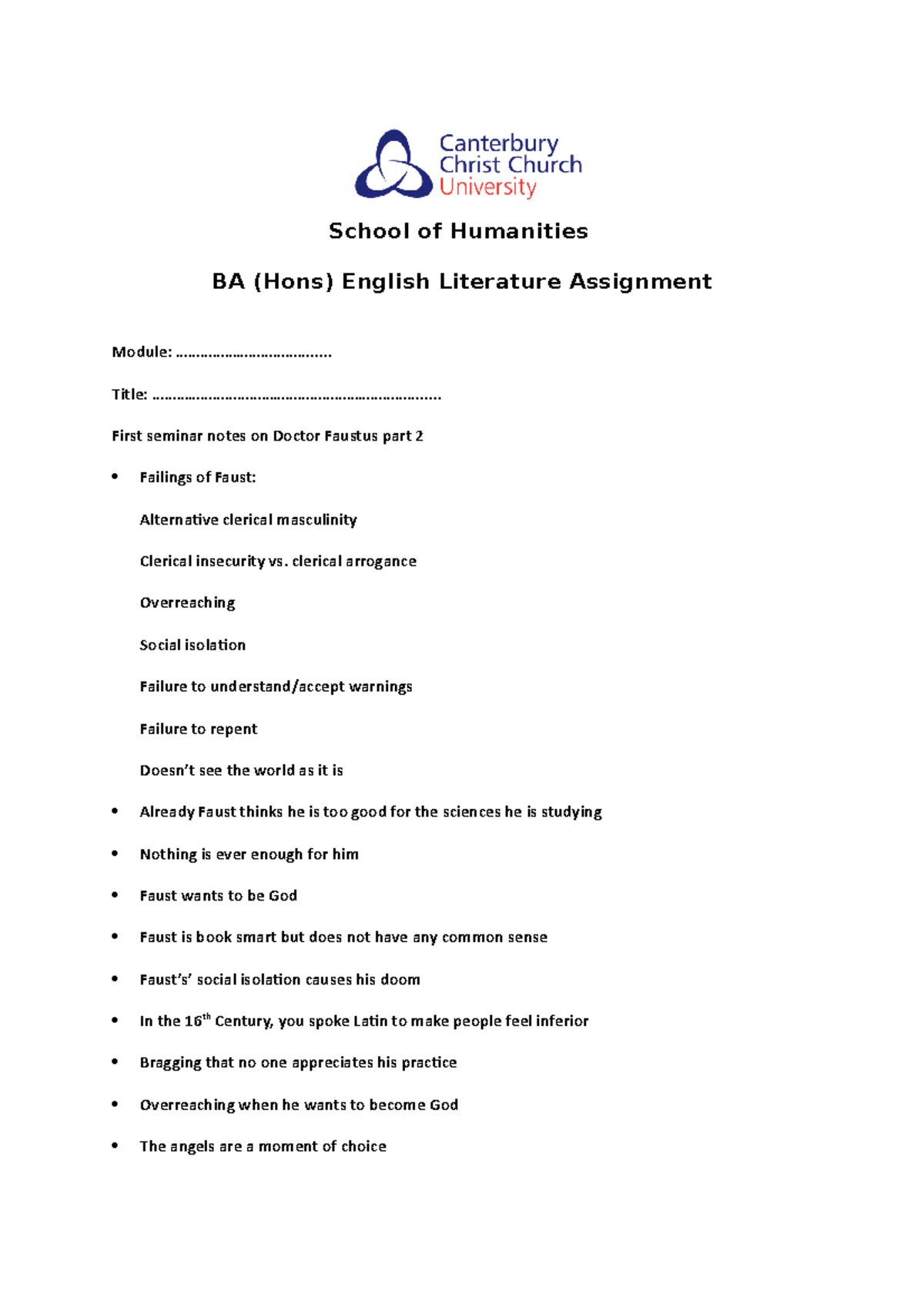 TAC1 - Fourth Seminar notes part 2 - School of Humanities BA (Hons ...