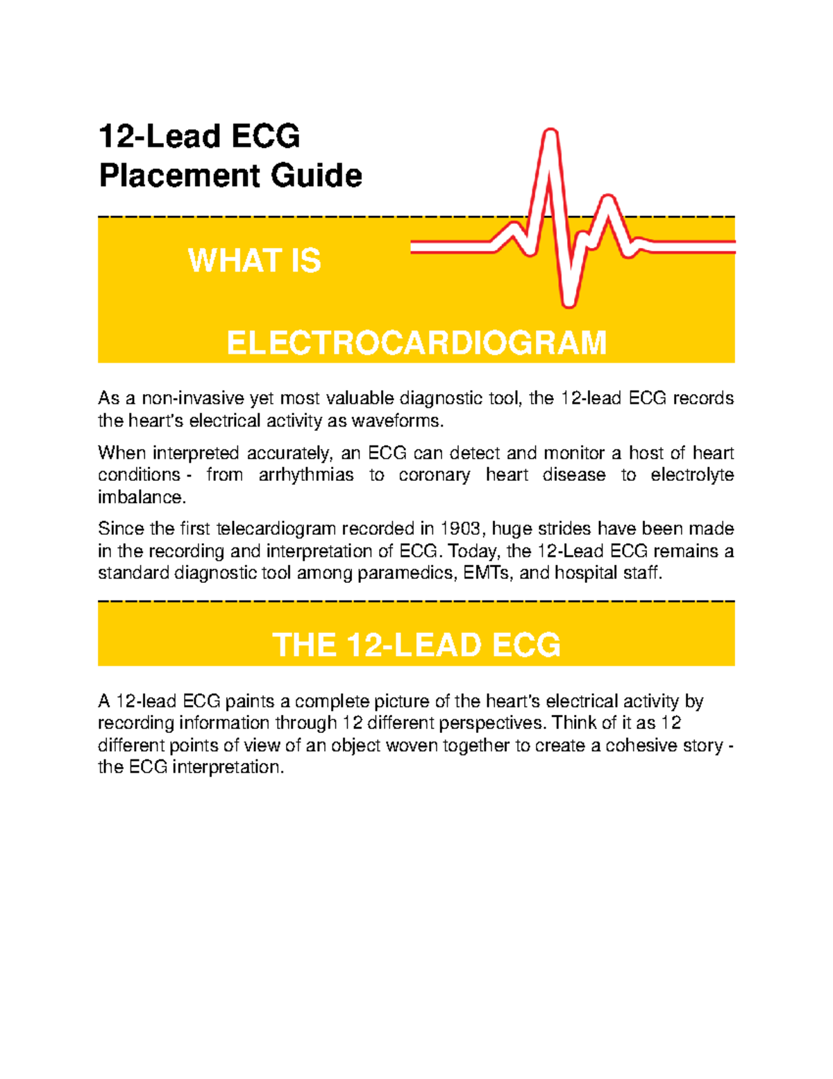 12-Lead ECG - ECG Leads - 12-Lead ECG Placement Gui de WHAT IS ...
