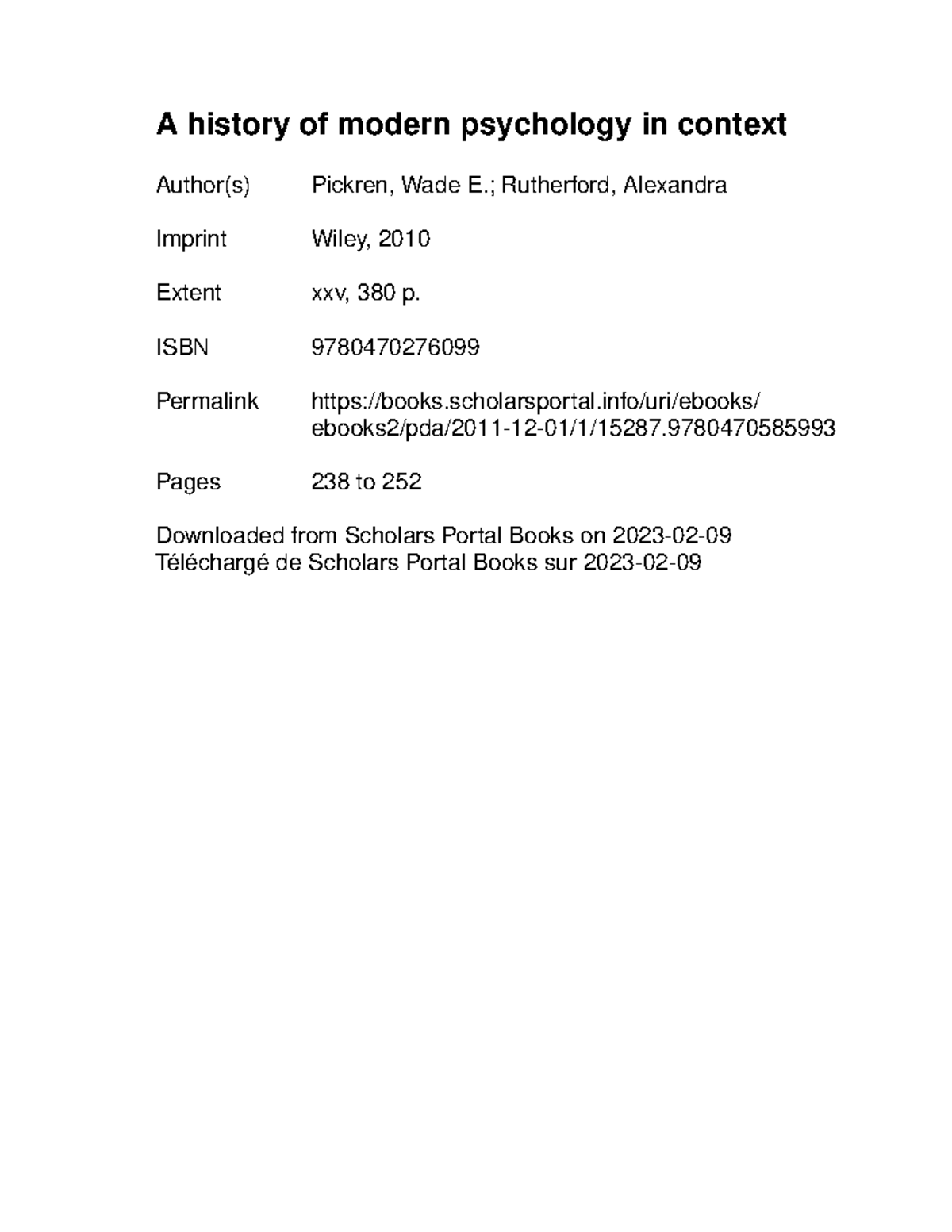 A history of modern psychology in contex [Pages 238-252] [2023-02-09 ...