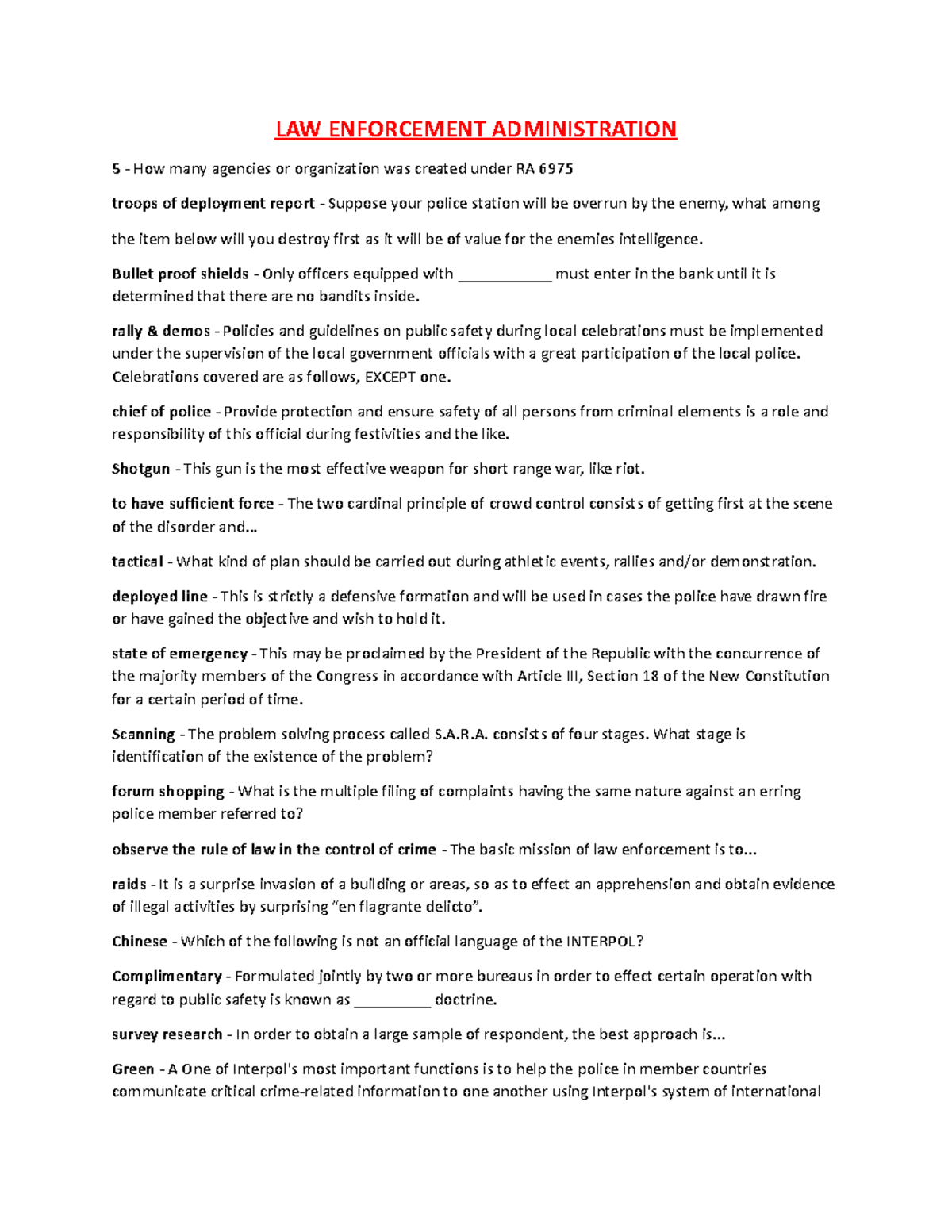 LAW Enforcement Administration part 3 - LAW ENFORCEMENT ADMINISTRATION ...