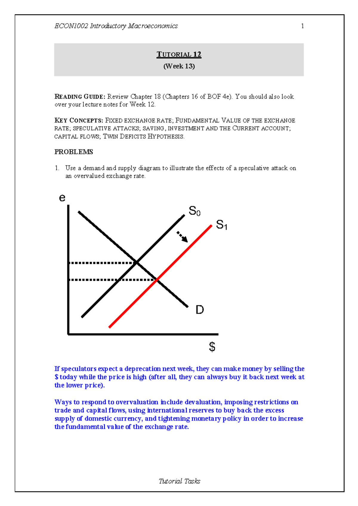 Tutorial 12 (Answers) - Tut - READING GUIDE: Review Chapter 18 ...