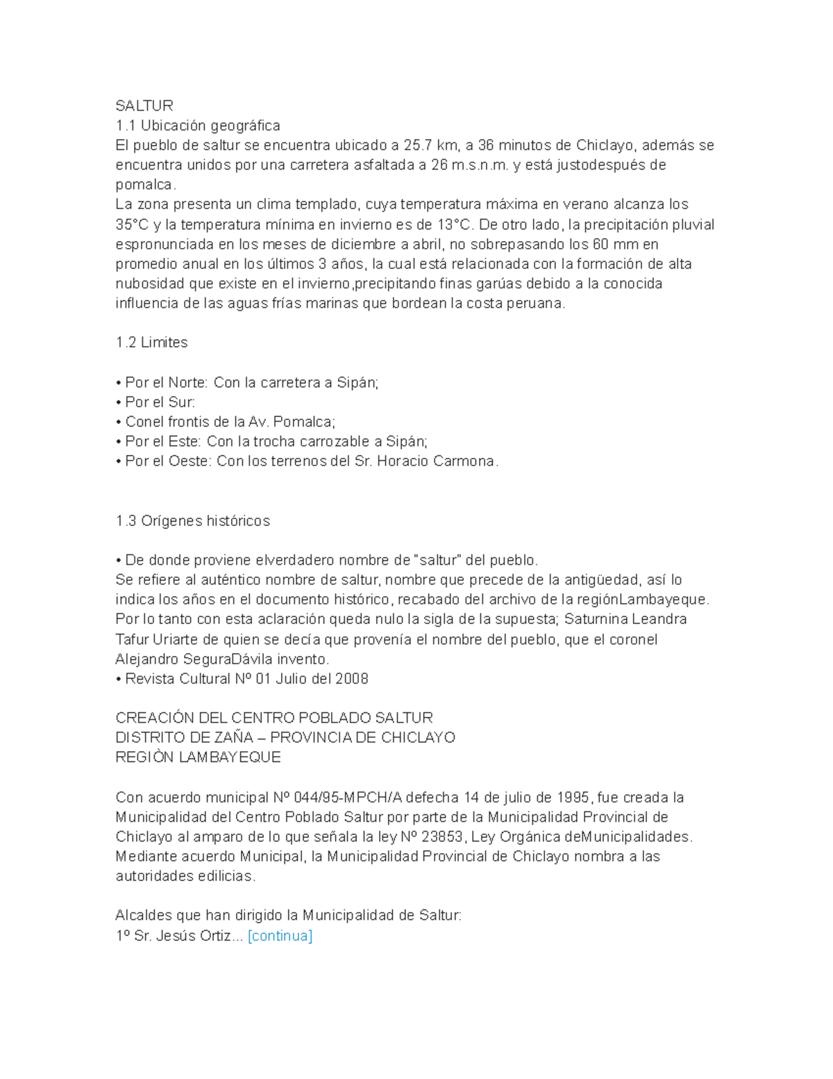Saltur, descripción etnográfica - SALTUR 1 Ubicación geográfica El ...