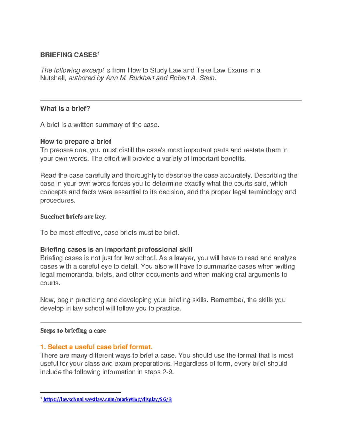 Writing Exercise 1 - BRIEFING CASES 1 The following excerpt is from How ...